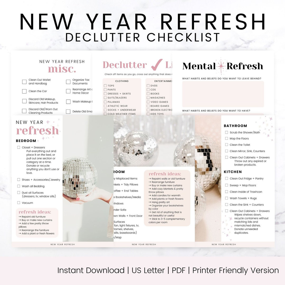 New Year Checklist | Declutter Checklist | Organization List | Cleaning ...