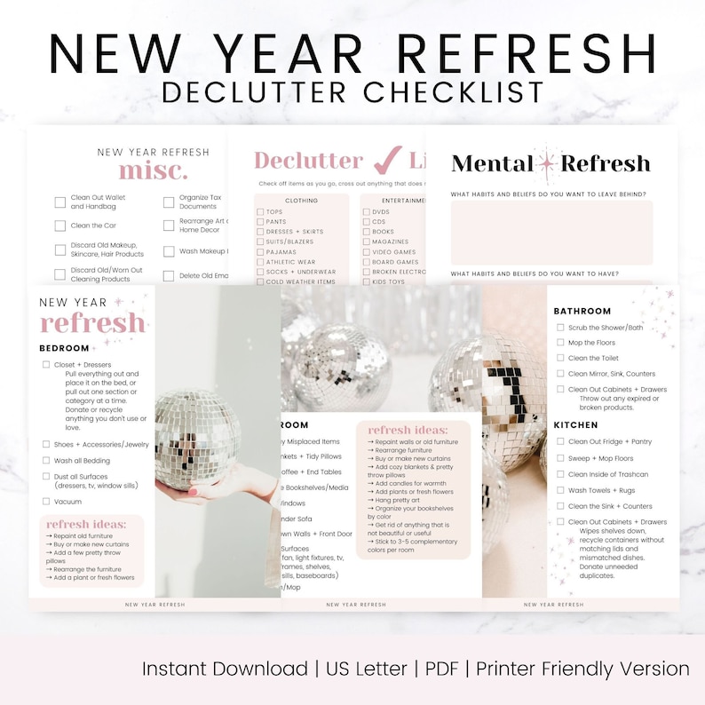 New Year Checklist | Declutter Checklist | Organization List | Cleaning ...