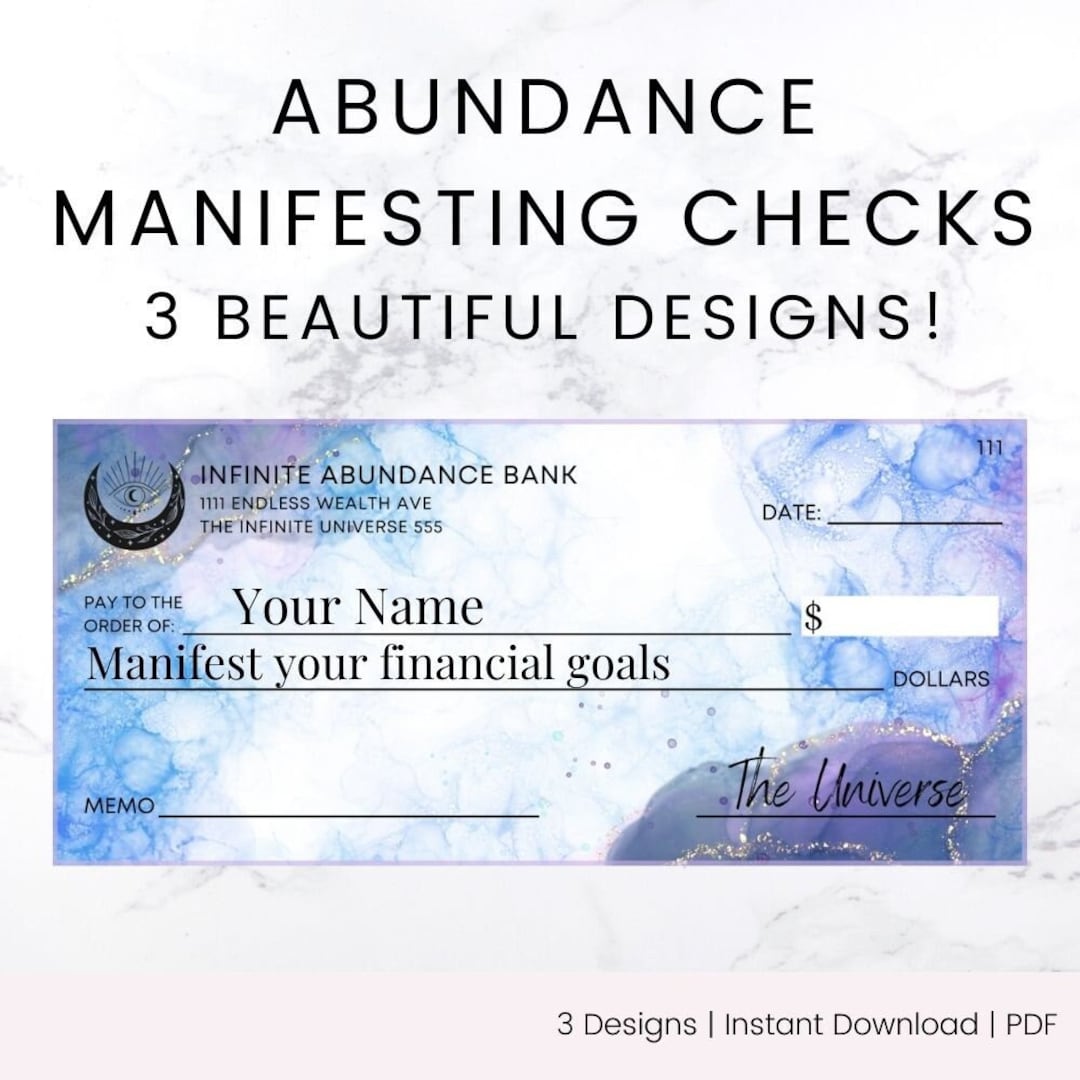 Abundance Checks Printable: Manifest Money Vision Board (PDF) - Etsy