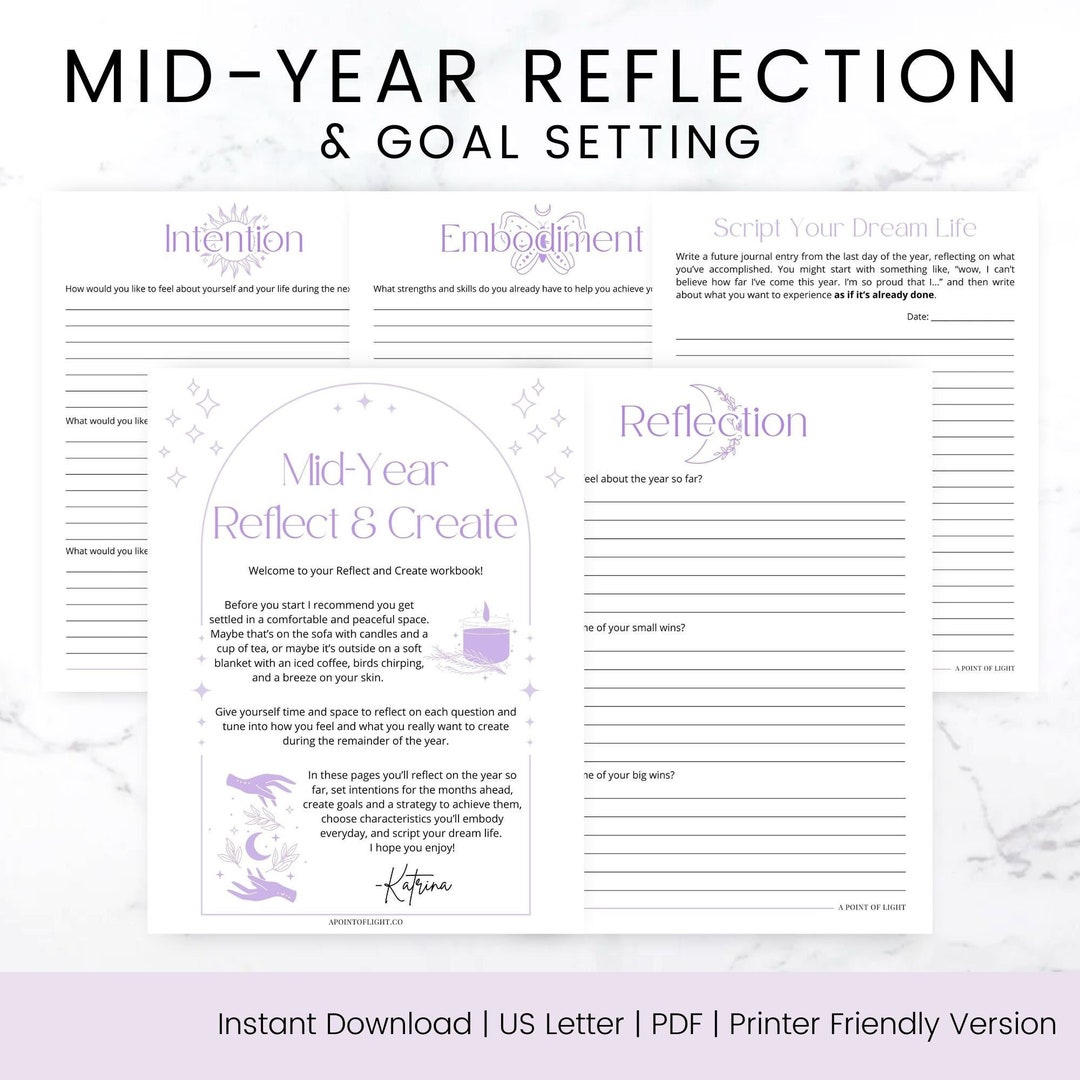Mid-year Reflection and Planning Journal and Workbook, 2024 Goal ...