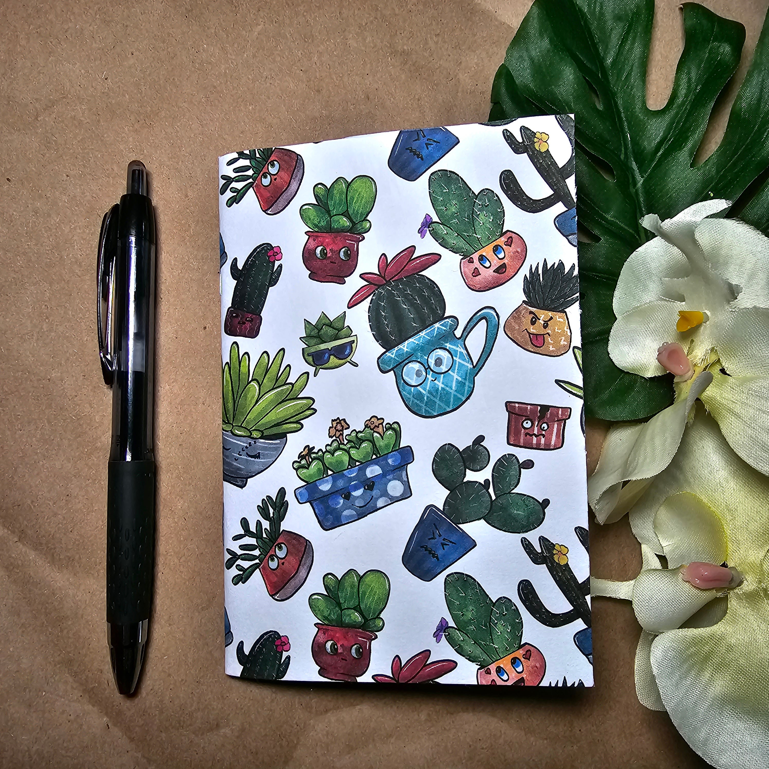 Succulent & Cactus Mini Handmade Notebook - Etsy