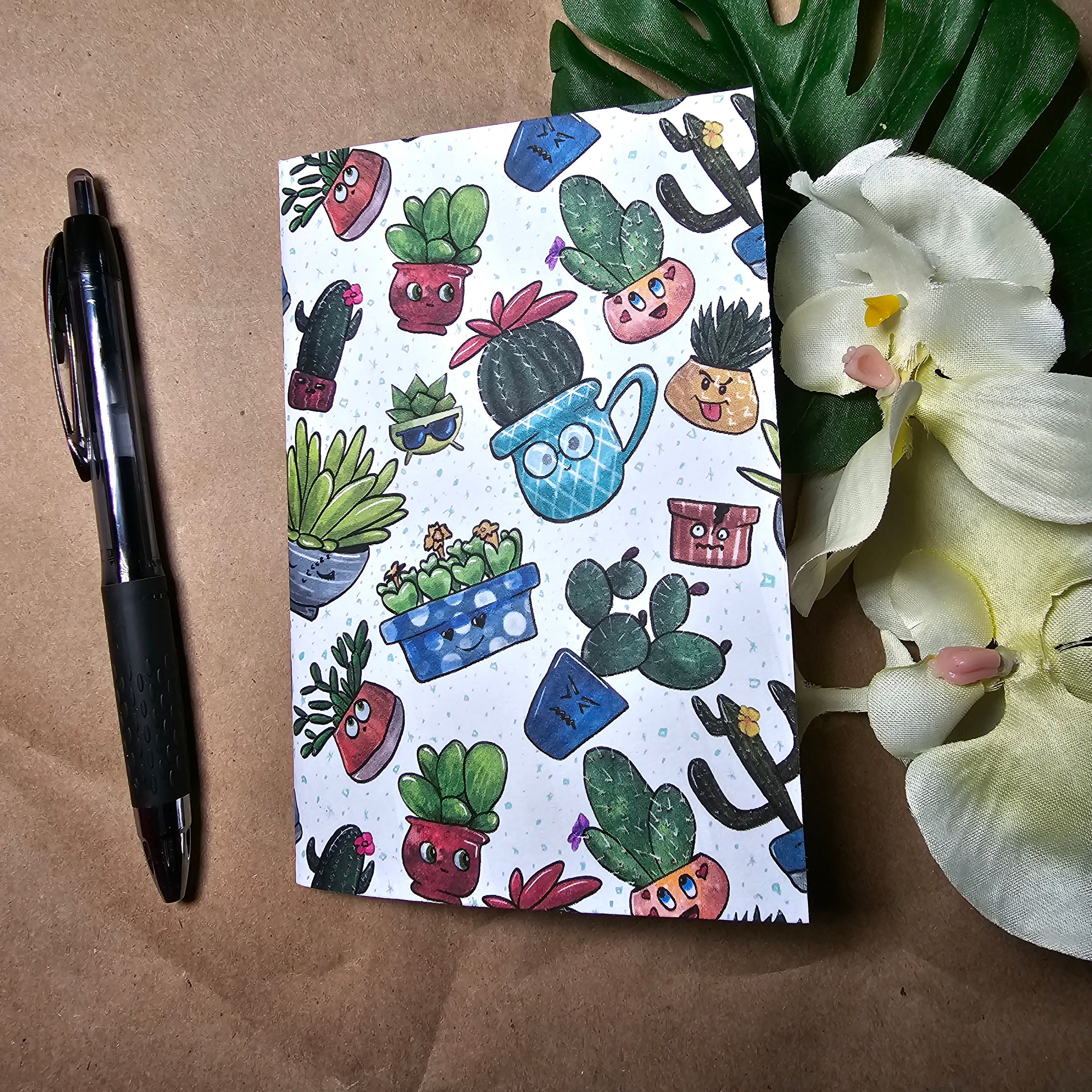 Kawaii Succulent Handmade Journal | Plant Mom Gift | Happy Cactus ...