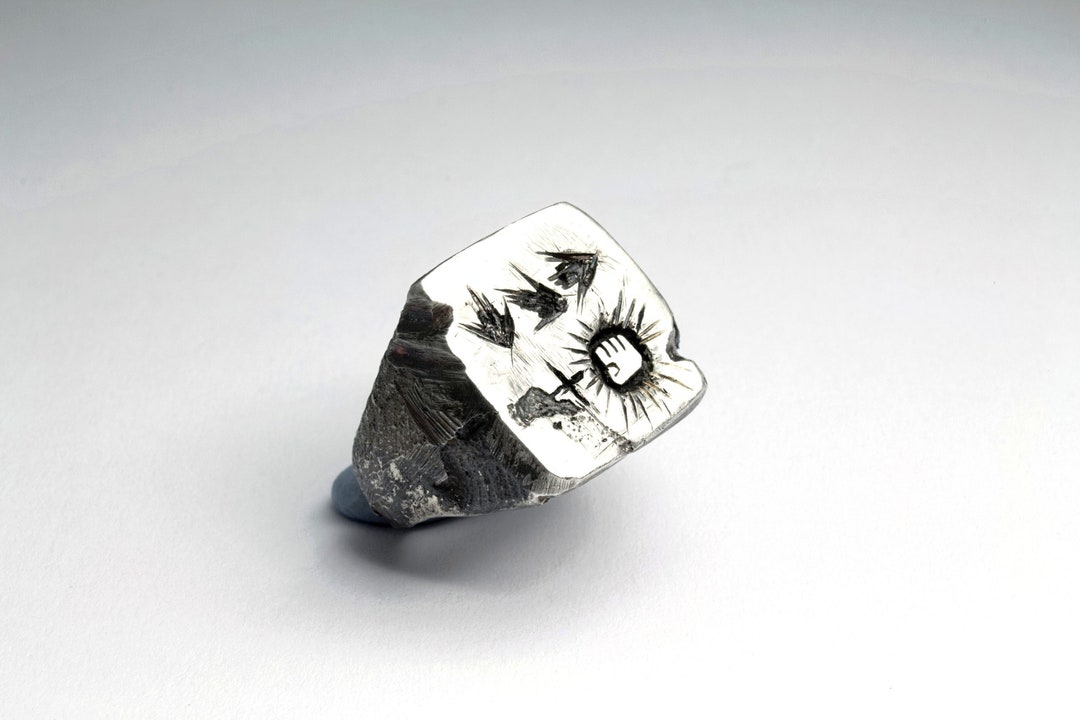 Signet Ring Hadouken Button Combo Signet Ring - Etsy