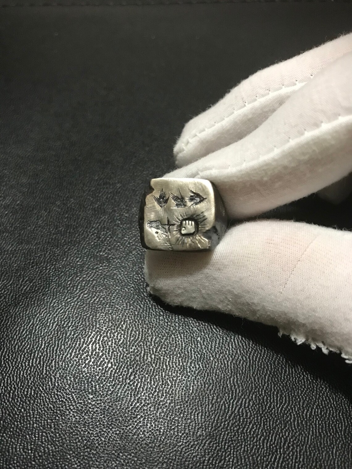 Signet Ring Hadouken Button Combo Signet Ring | Etsy