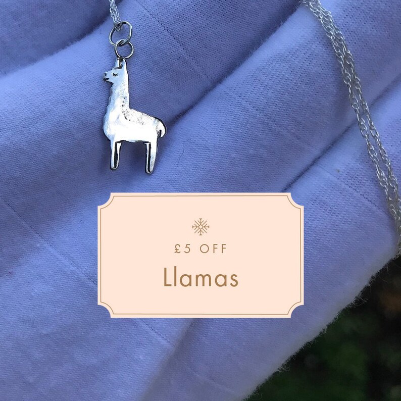 Llama Necklace Sterling Silver Llama Charm Pendant with Rope | Etsy