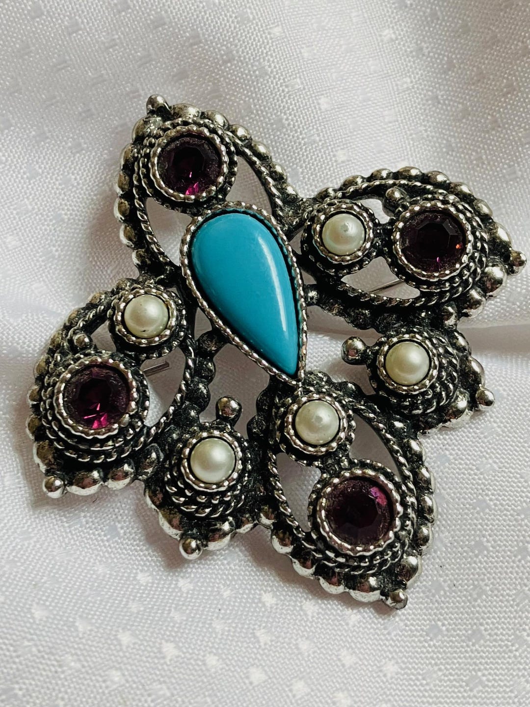 Vintage 1974 Sarah Coventry Imperial Purple Crystal and Simulated ...