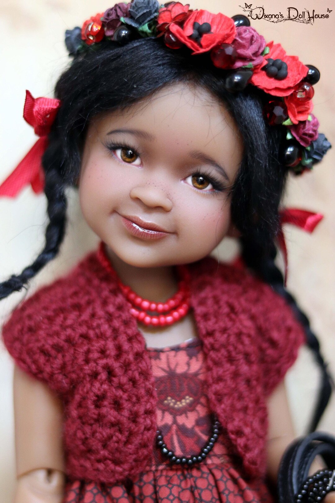 Felicity - OOAK Ruby Red Mackenzie LE Doll, Mohair Wig, New Glass Eyes ...