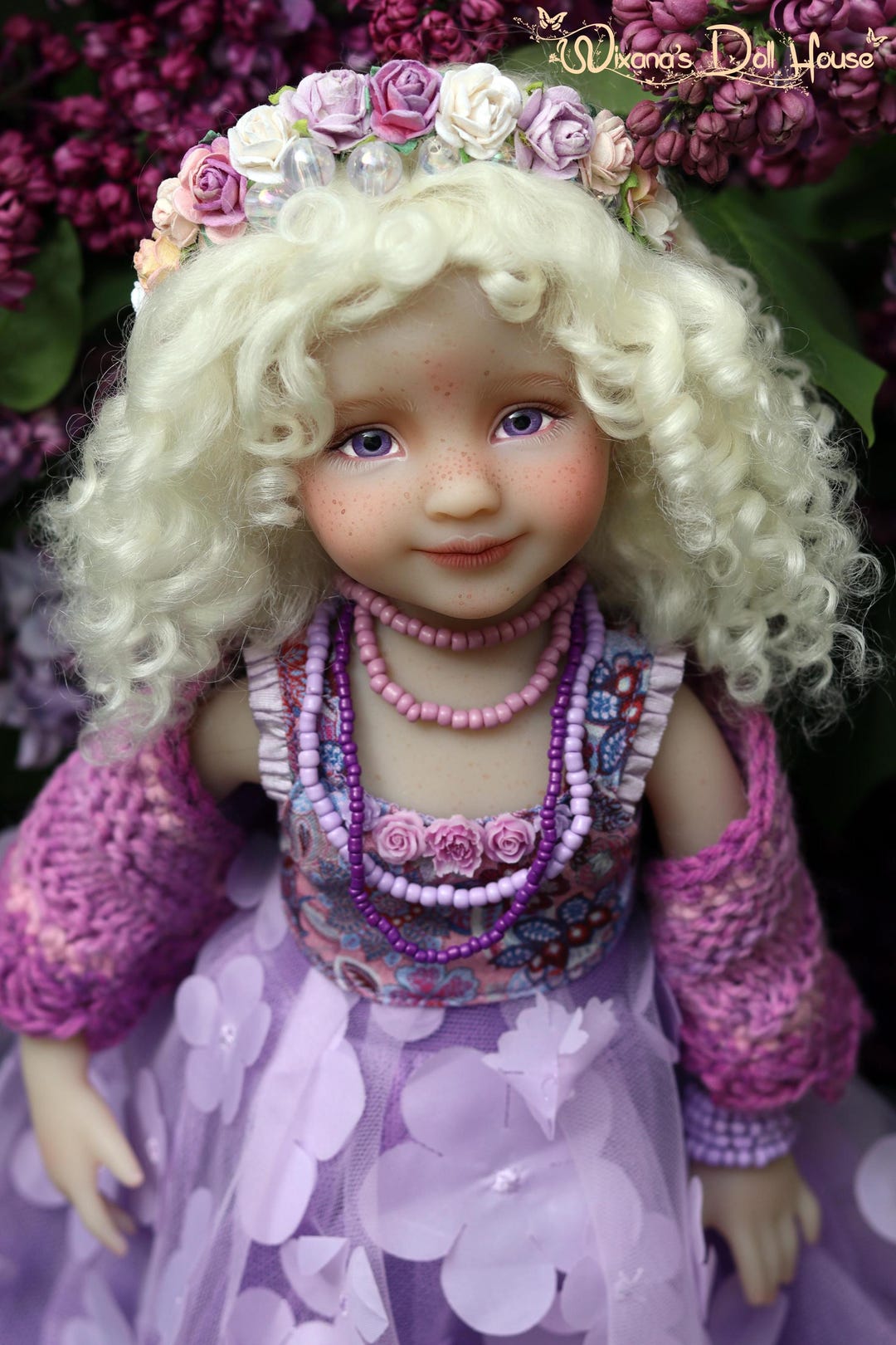 Lilac - OOAK Doll Little Darling #3 in Light Vinyl, Mohair Wig, Hand ...