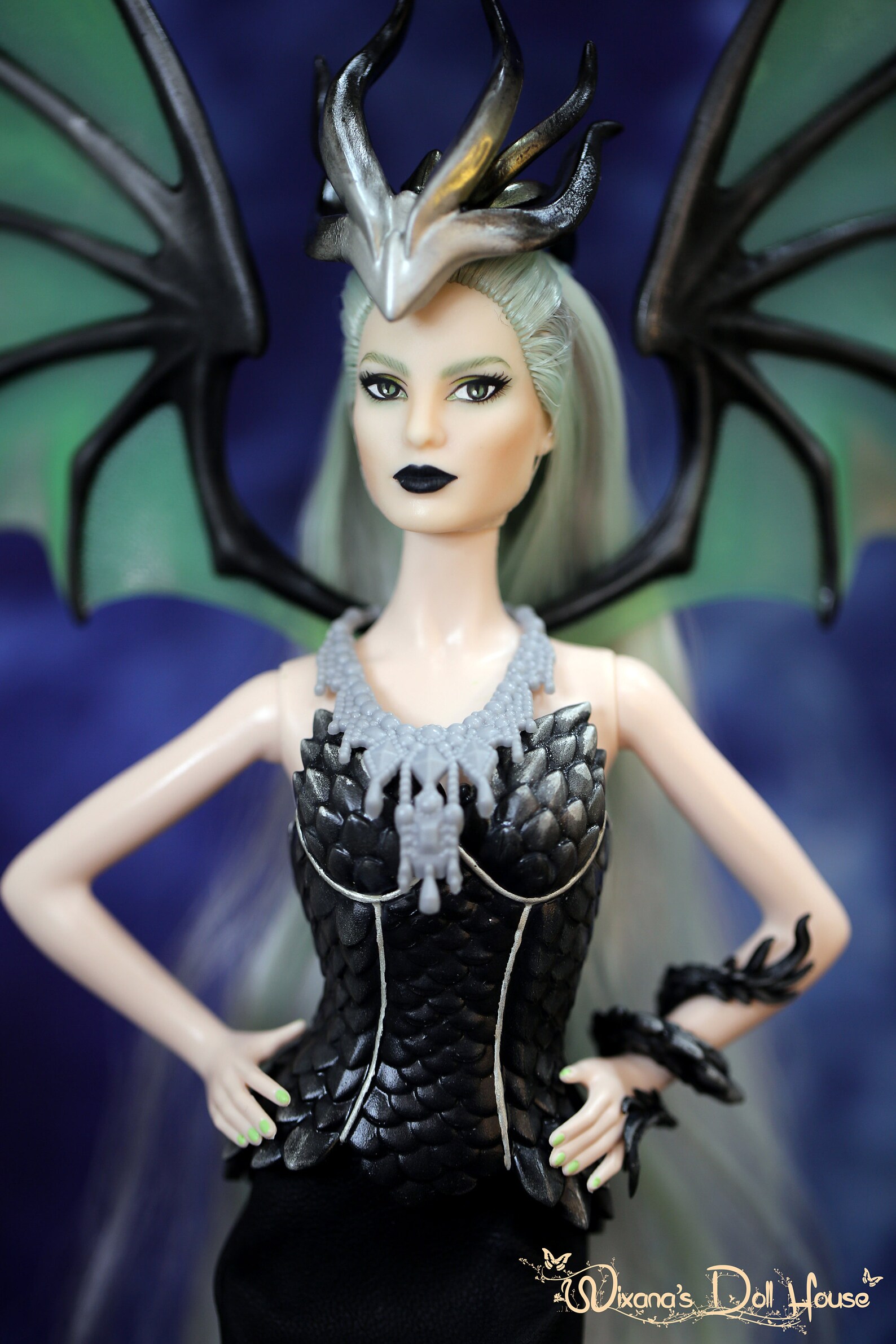 OOAK Barbie Dragon Empress Doll Repainted and Restyled in Dark - Etsy