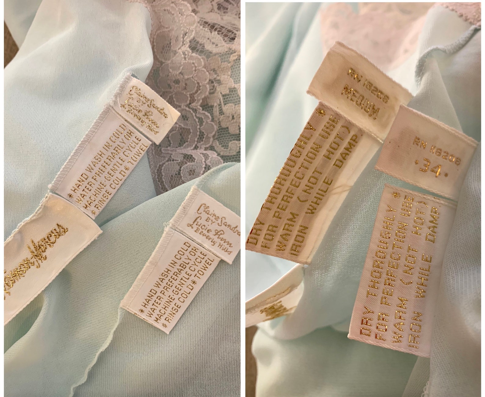 Vintage Sheer Nightgown Robe Set by CLAIRE SANDRA Lucie Ann From Neiman ...