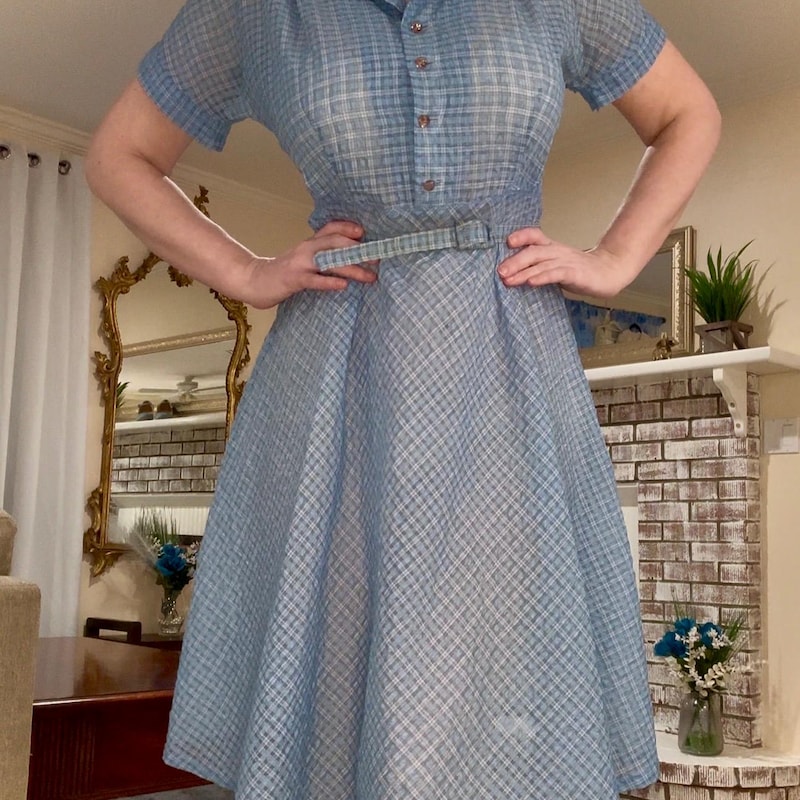 1950s Brown Plaid Dress - Etsy