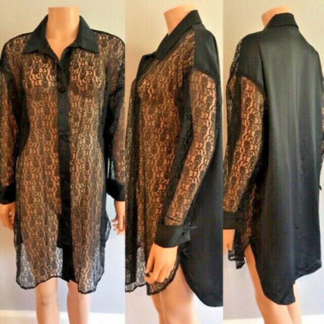Vintage Gold Label Victoria Secret Lace Pajama Top, Nightgown, PS Label ...