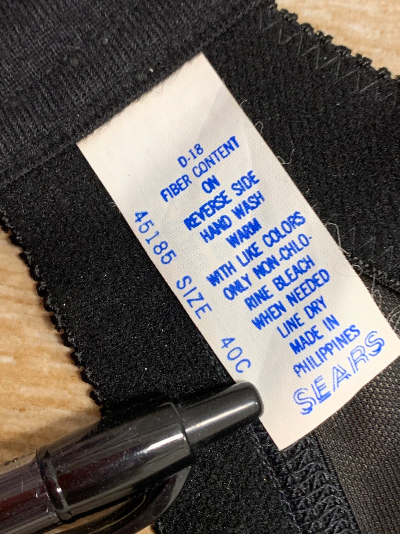 Vintage Sears Black Lacy Strapless Corset Bustier Bra Lingerie 40C ...