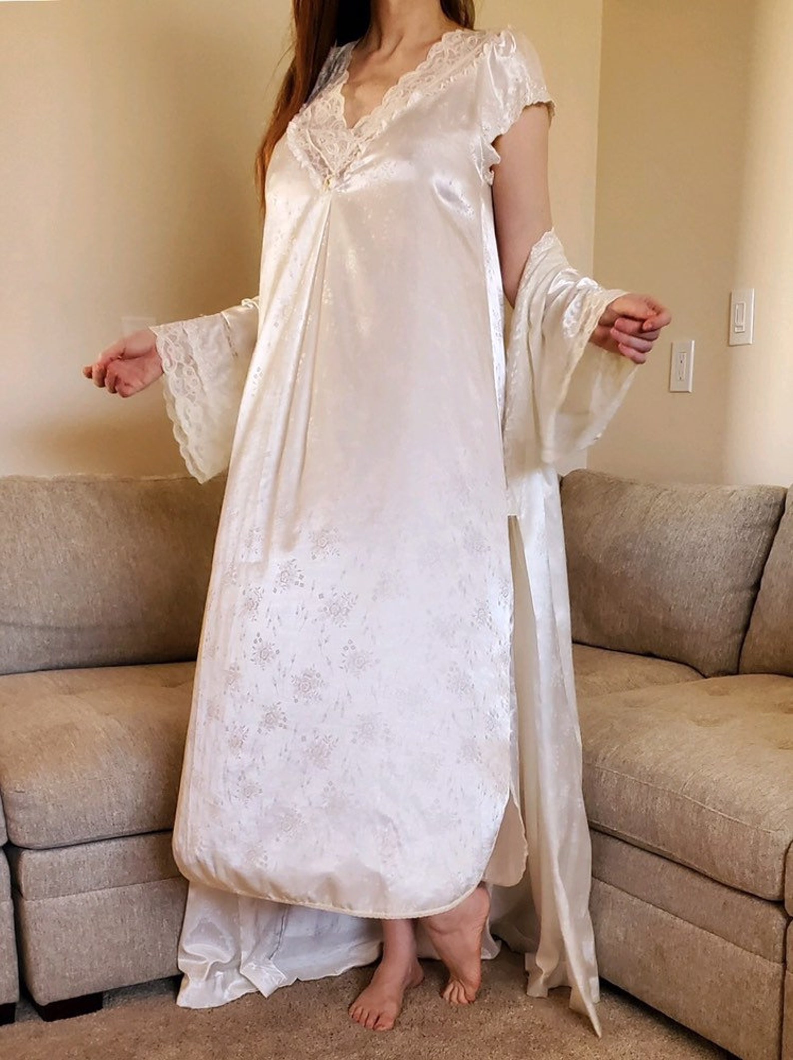 Dior Nightgown & Robe Set Ivory Medium Negligee/dressing Gown | Etsy