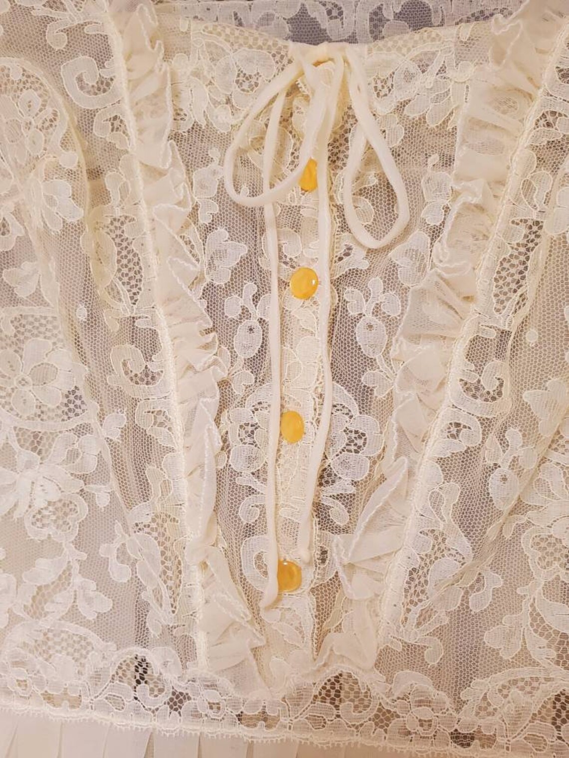 VTG 1930 French Sheer Nightgown Crystal Pleated Chiffon Lace - Etsy