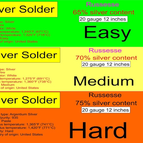 Sterling Silver Solder 3 Pack . One Foot Each of Easy Medium - Etsy