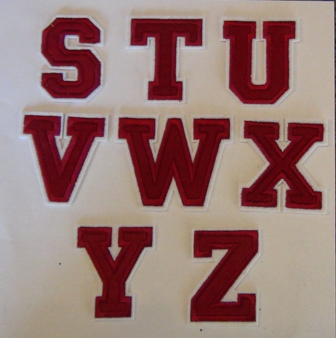 Iron on Letters Embroidered BURGUNDY RED Top Quality. 2 1/4 Inch Tall ...