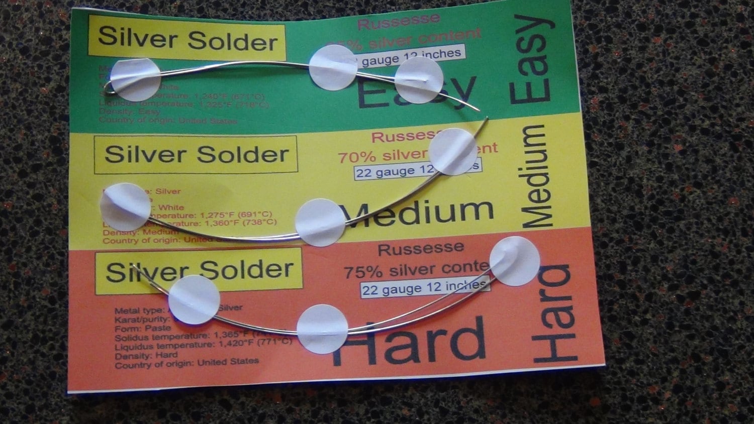 Sterling Silver Solder 3 Pack . One Foot Each of Easy Medium | Etsy