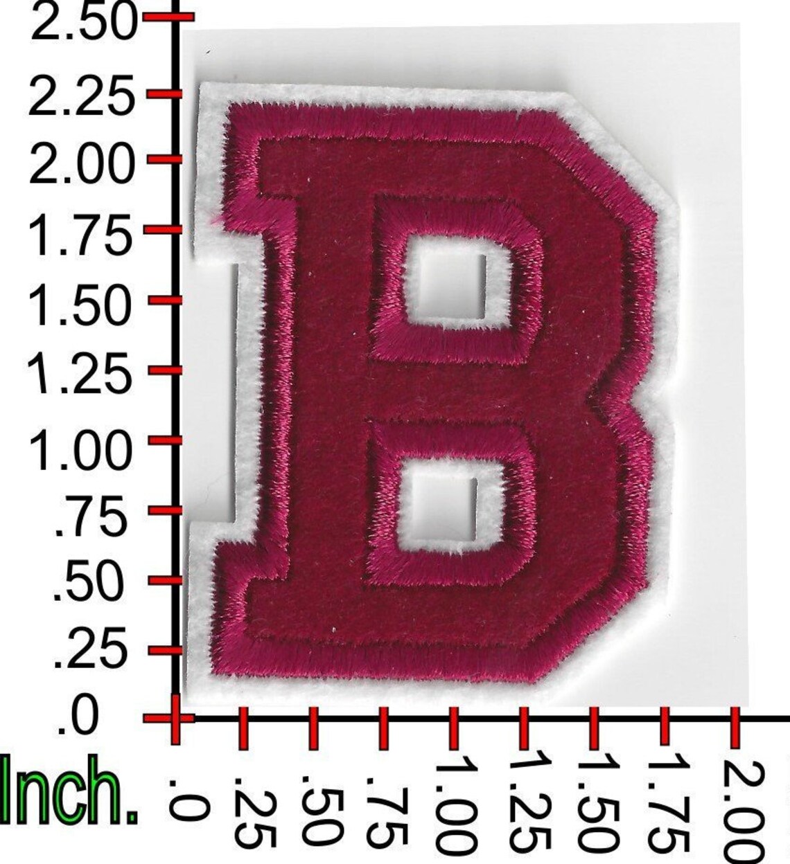 Iron on Letters Embroidered BURGUNDY RED Top Quality. 2 1/4 Inch Tall ...