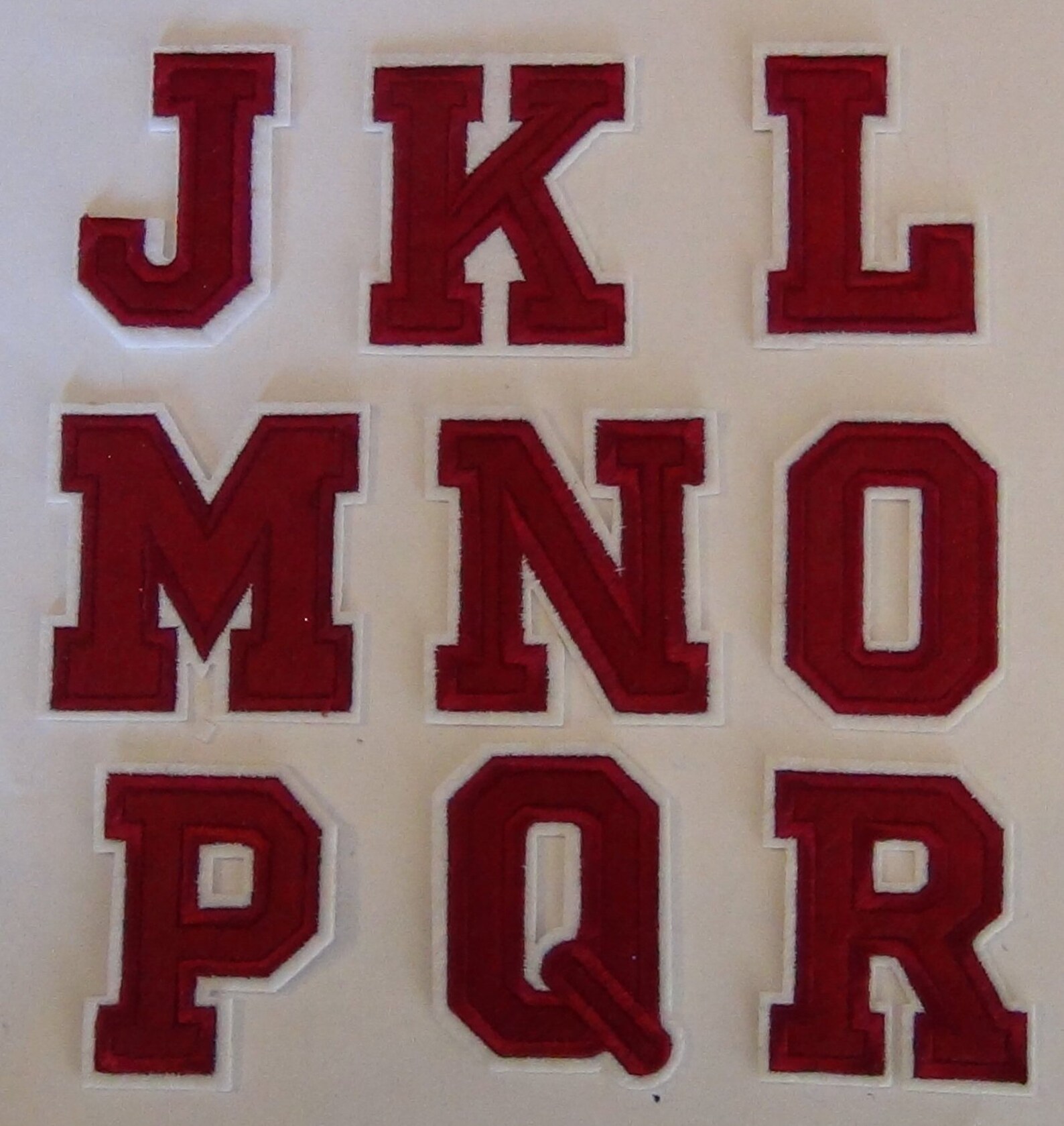 Iron on Letters Embroidered BURGUNDY RED Top Quality. 2 1/4 Inch Tall ...
