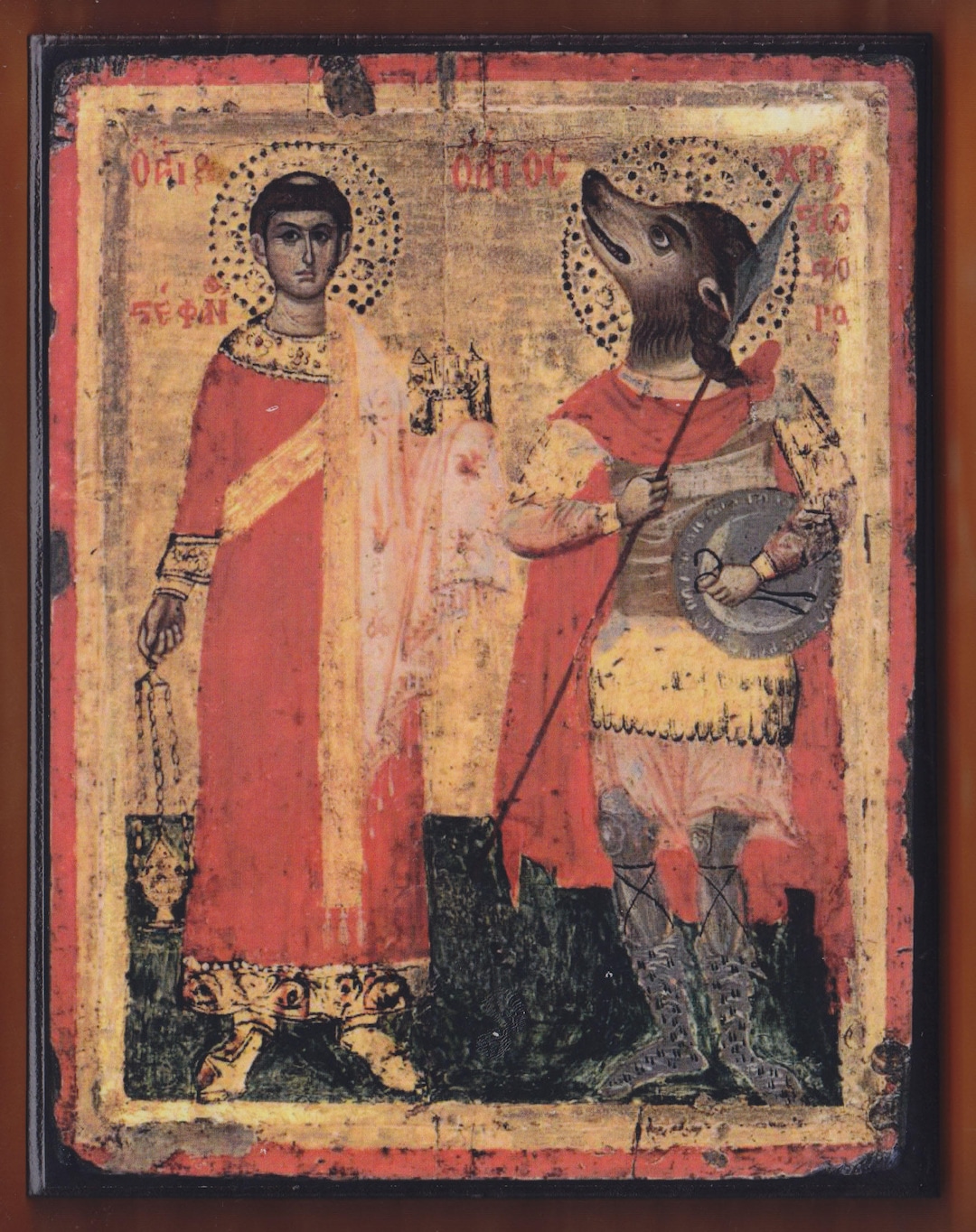 17th Century Icon: Saints Stephen & Christopher, Greek Orthodox Art - Etsy