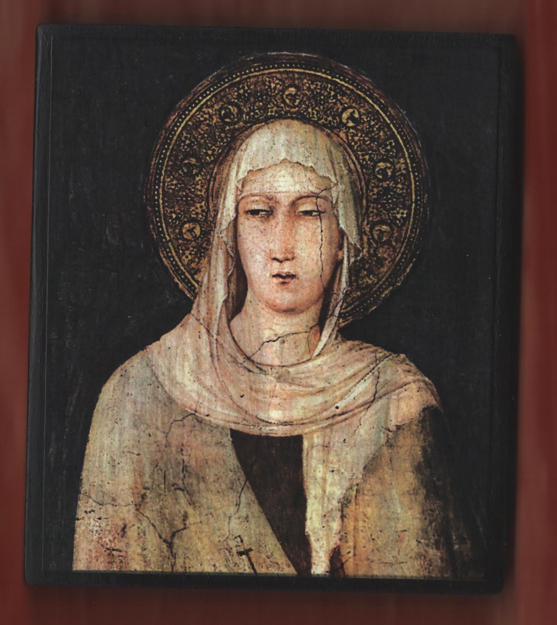 St Clare, Drawn by Simone Martini in 1320, From a Fresco in the Lower ...