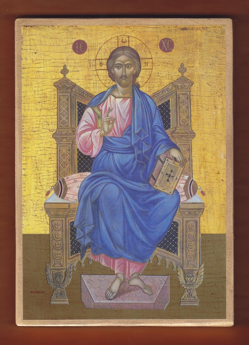 Christ Blessing Enthroned. Christian Orthodox Icon.free SHIPPING - Etsy