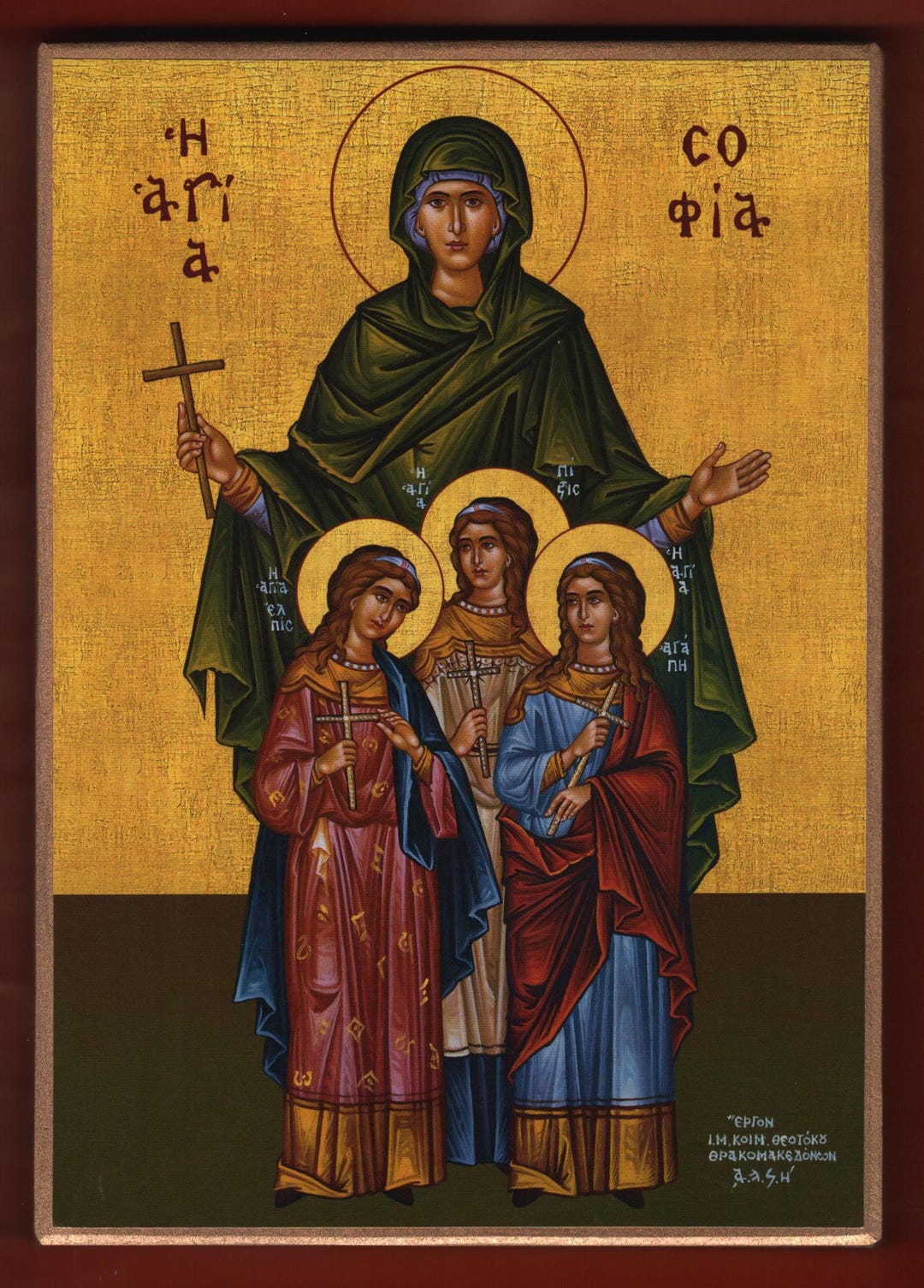 Orthodox Icon of Saint Sophia and Daughters.christian Orthodox Icon ...