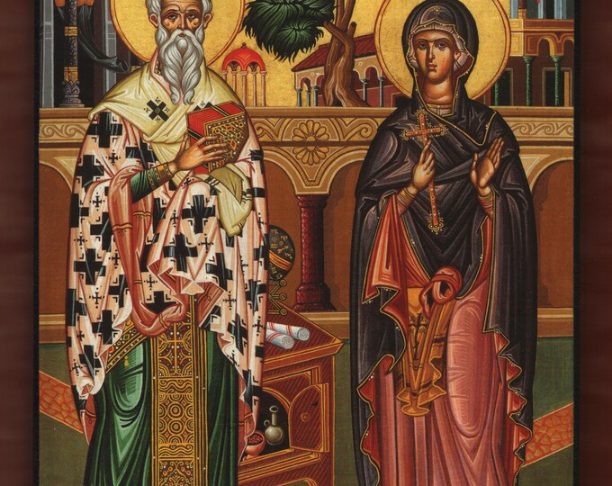 St. Cyprian and St. Justina.Christian orthodox icon. FREE - Etsy 日本