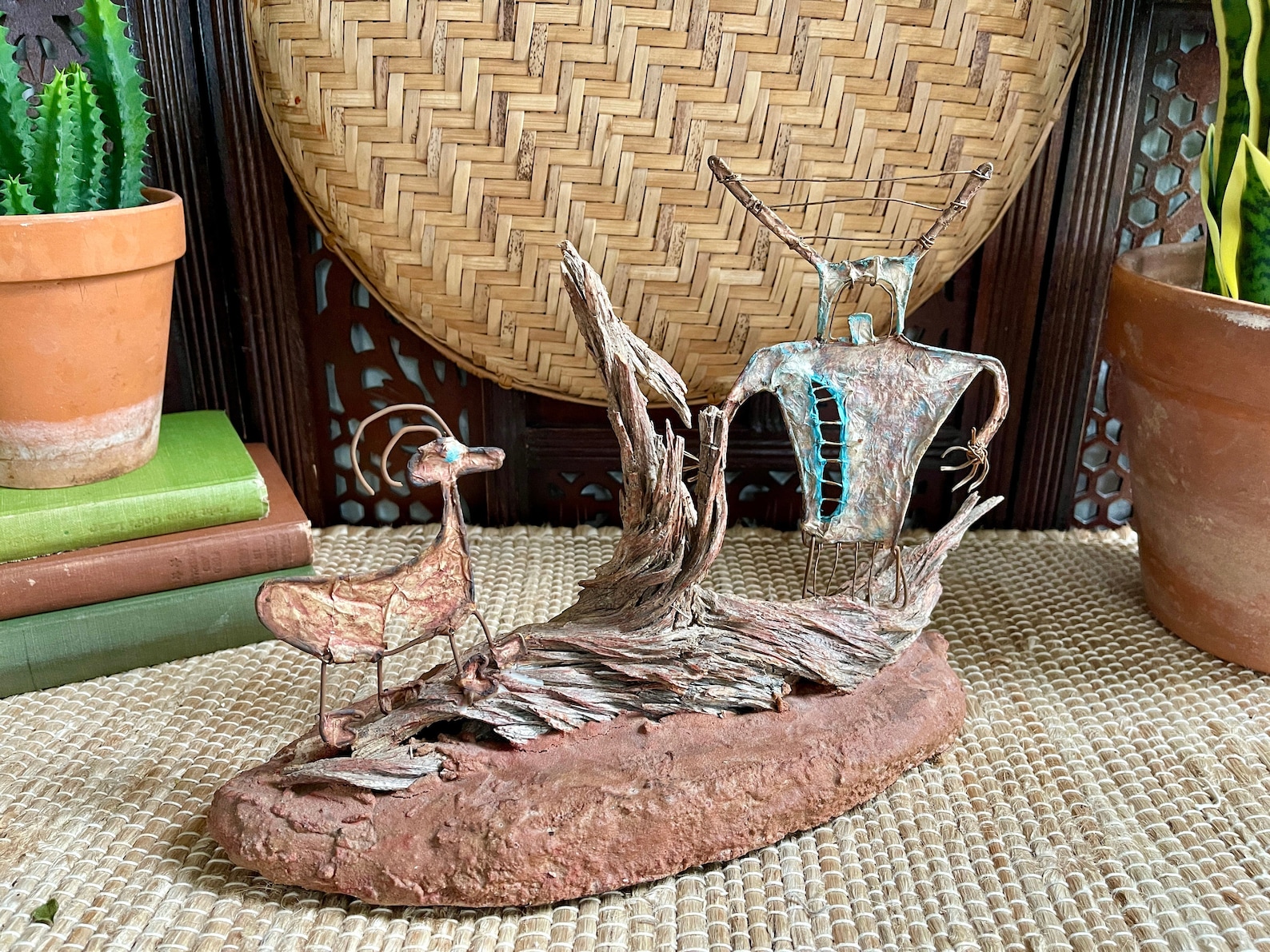 Vintage Signed Jodi Mcintosh Copper Wire & Papier Mache - Etsy