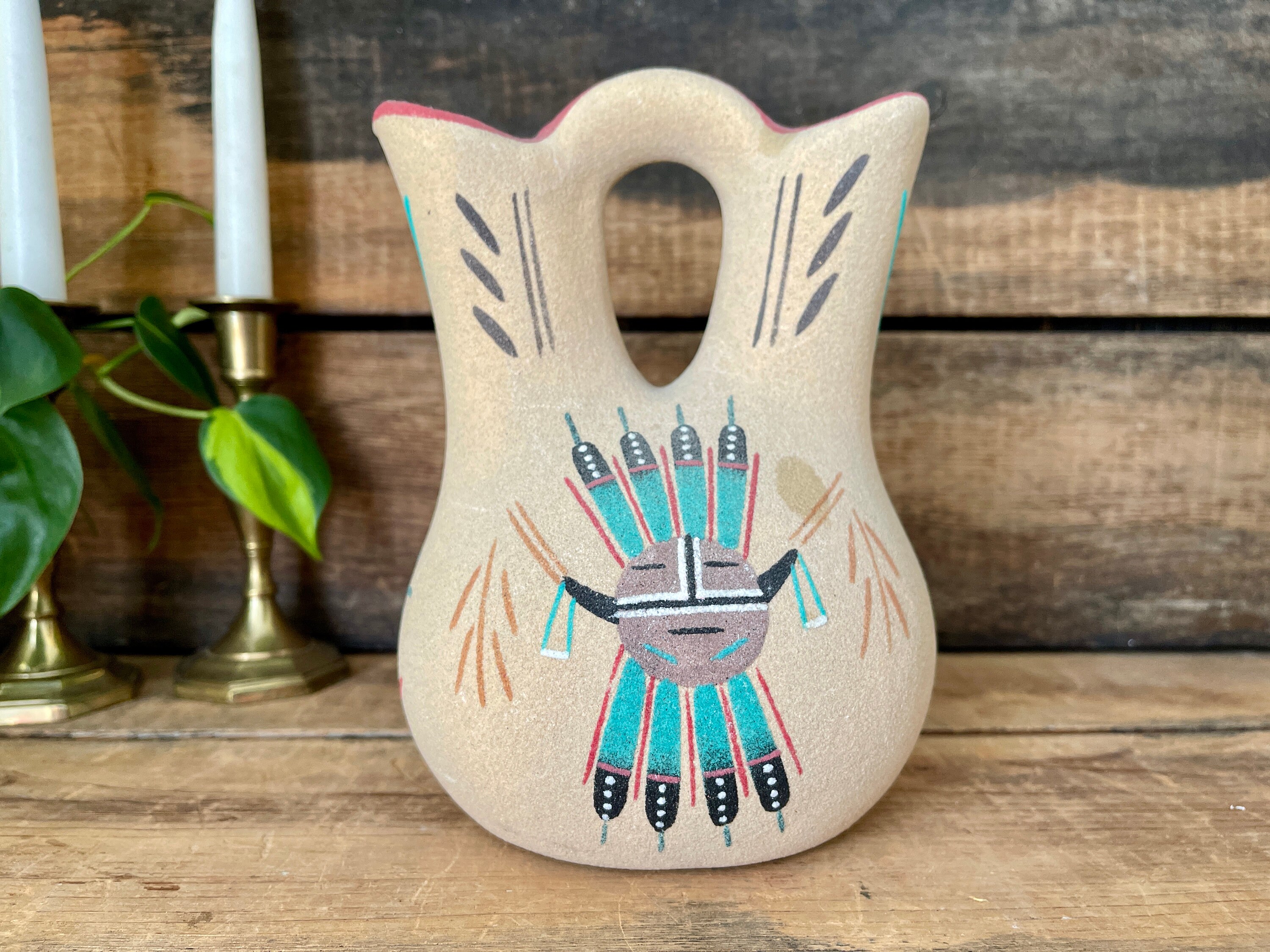 8 Navajo Sand Art Wedding Vase Native American | Etsy