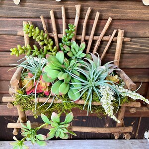 Handcrafted Rustic WELCOME Sign Natural Branch Bench, Quality Faux ...