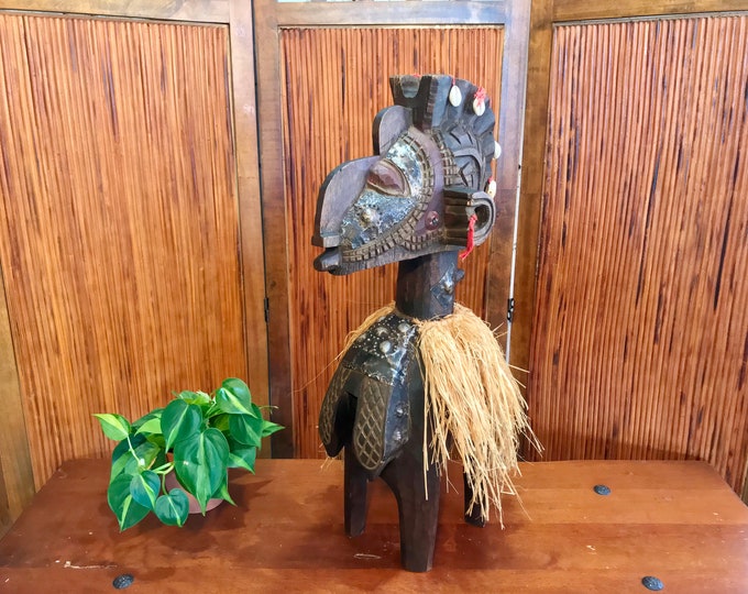 24" Baga Nimba Shoulder Mask Wood Sculpture From Guinea, Wood D’mba ...