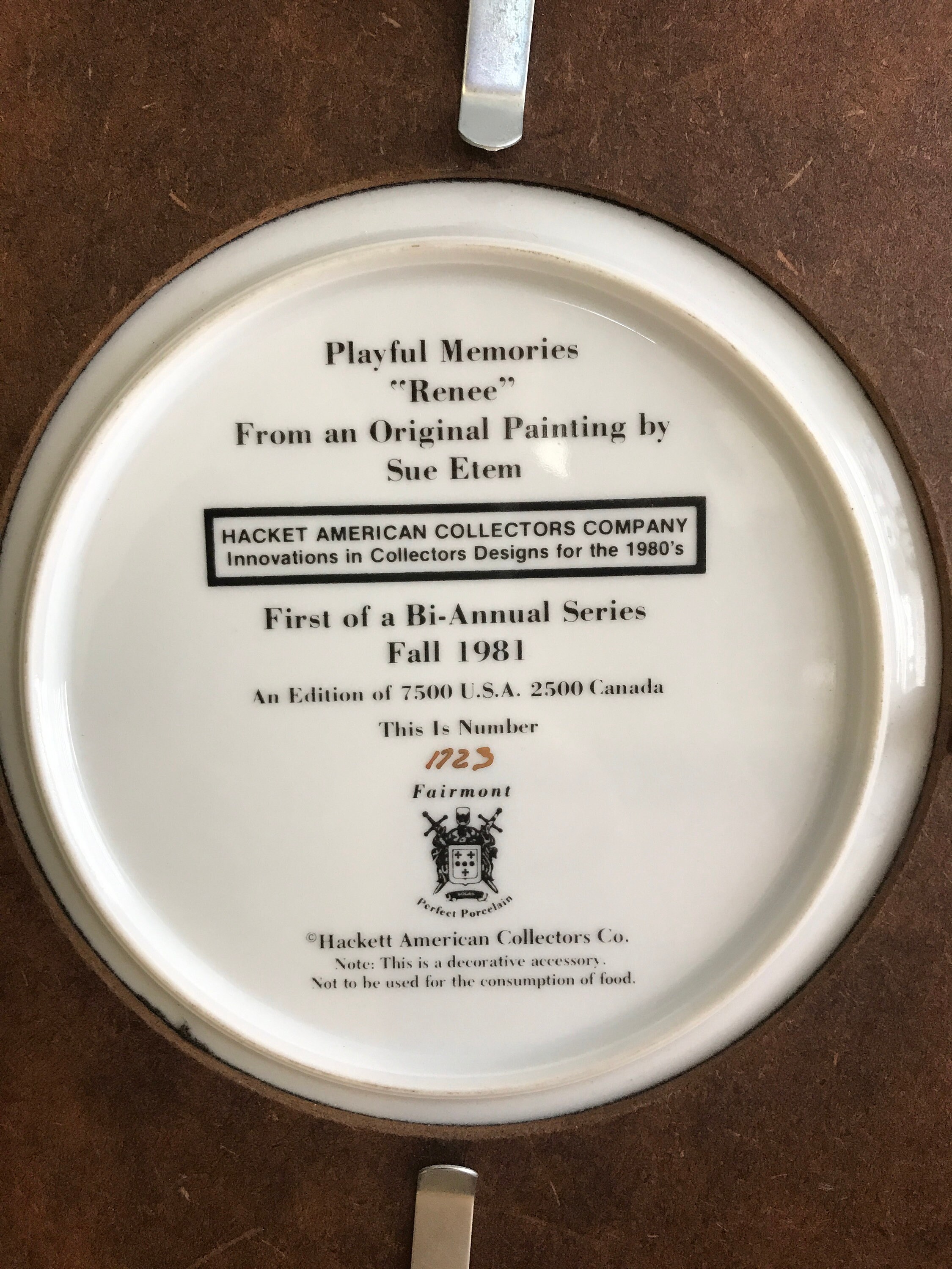 Framed Limited Edition Collector Plate Playful Memories | Etsy