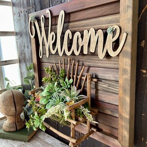 Handcrafted Rustic WELCOME Sign Natural Branch Bench, Quality Faux ...