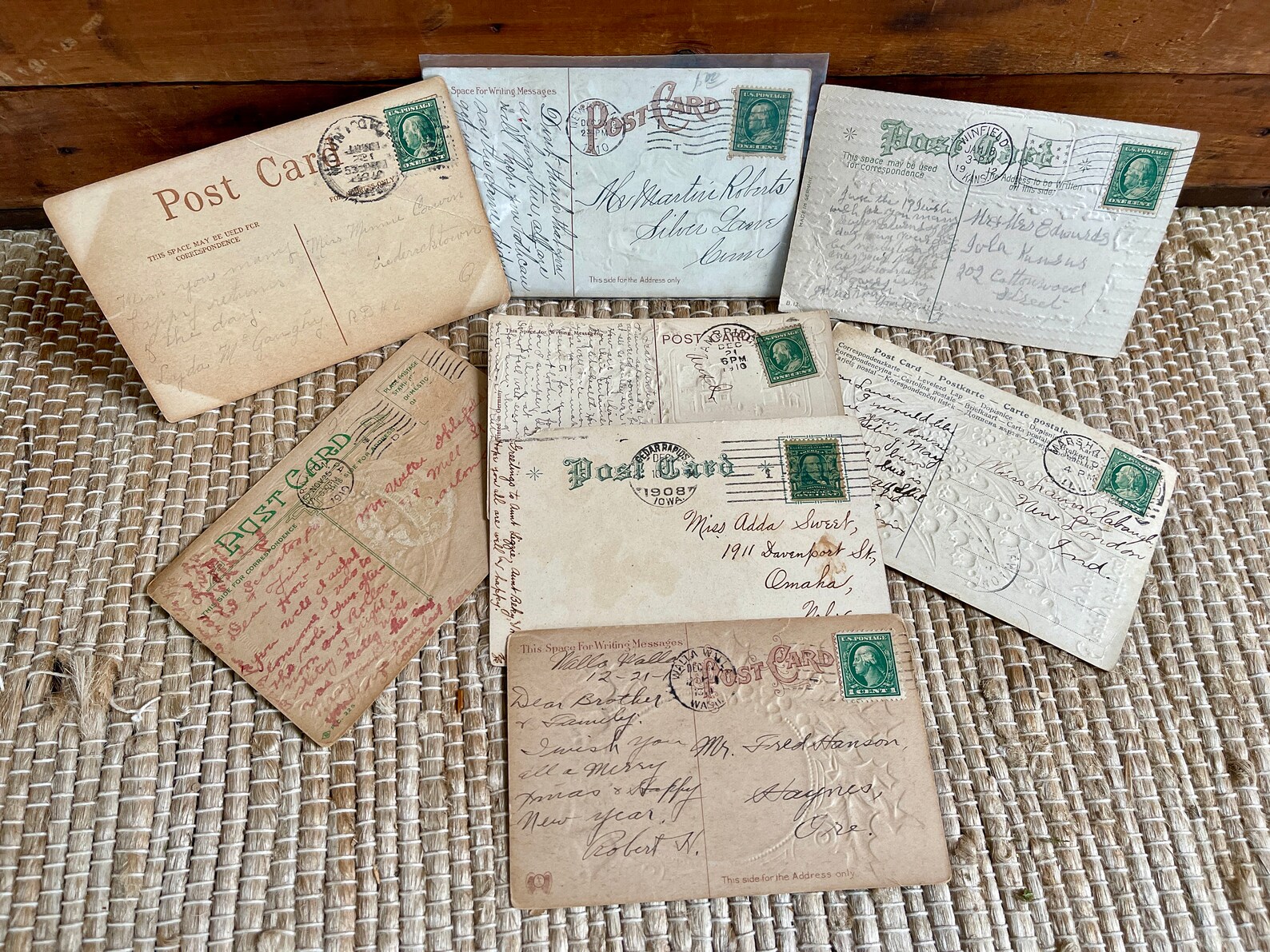 Lot of 1 Cent Postcards Early 1900s Postmarked Postage - Etsy