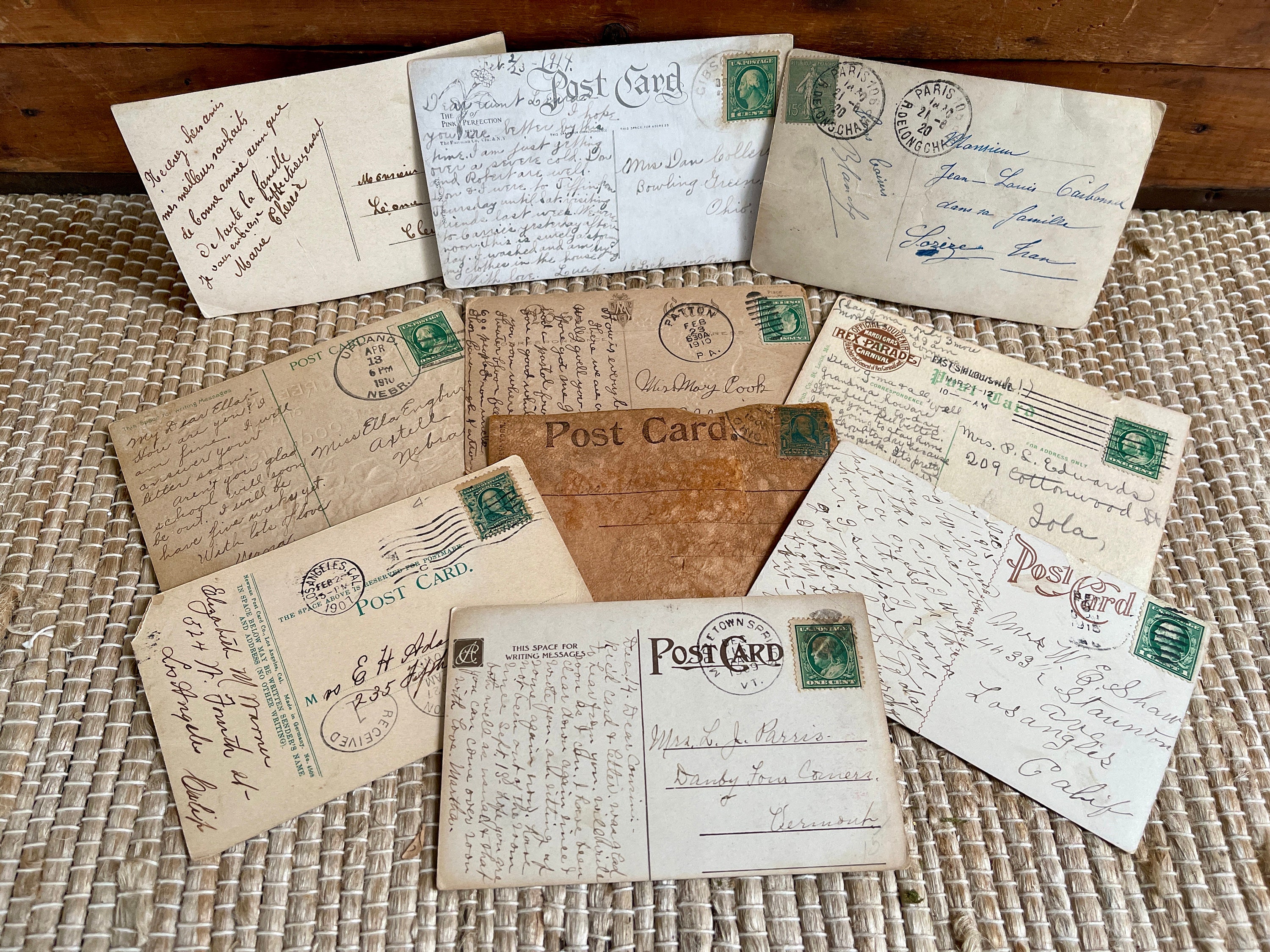 Lot of 1 Cent Postcards Early 1900s Postmarked Postage - Etsy