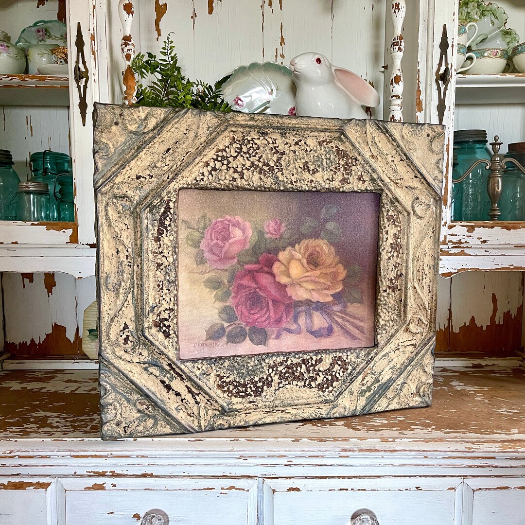 Original 23"x20" Signed Christie Repasy Framed Giclee Print of Roses in ...