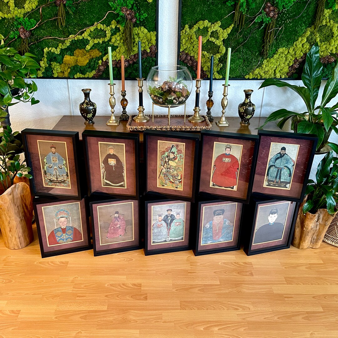 Set of 10 Silk Edizioni Beatrice D'este Framed Vintage Asian Prints ...