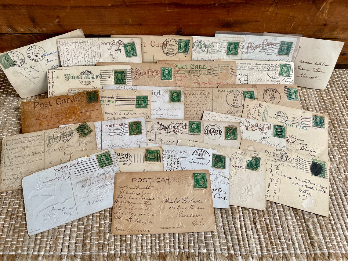 Lot of 1 Cent Postcards Early 1900s Postmarked Postage - Etsy