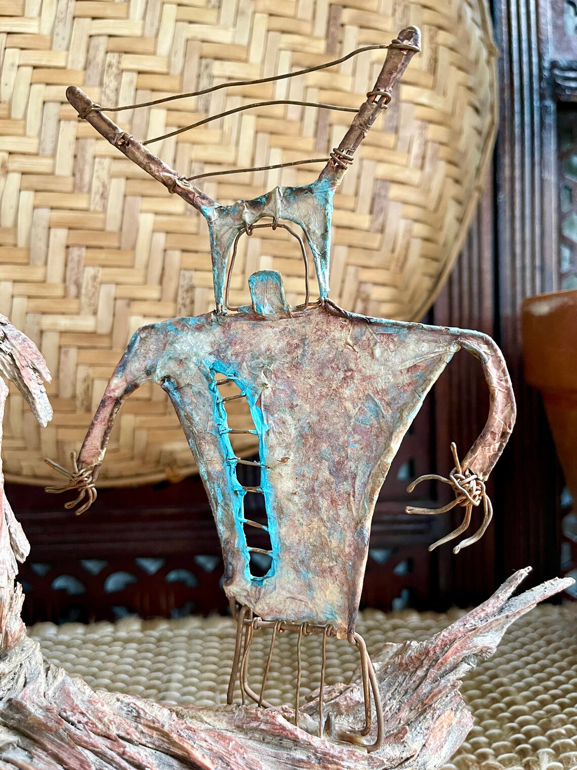 Vintage Signed Jodi Mcintosh Copper Wire & Papier Mache - Etsy