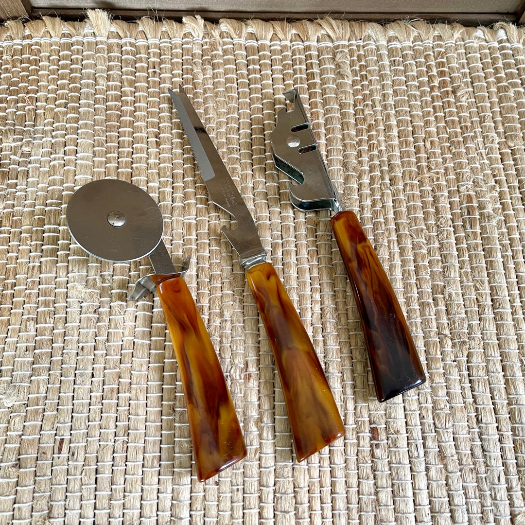 Set of 3 Bakelite Kitchen Tools, Vintage Butterscotch Bakelite Utensil ...