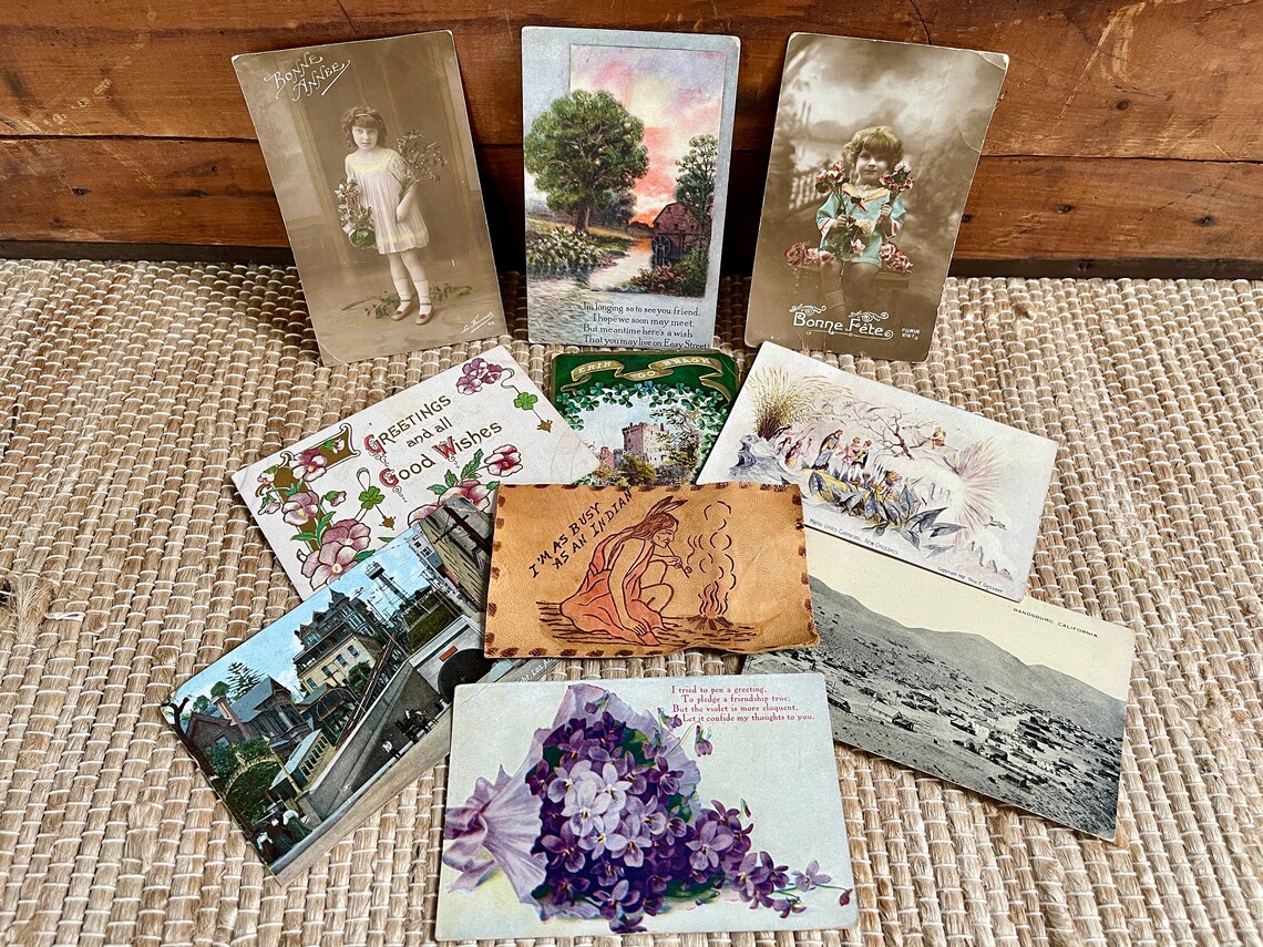 Lot of 1 Cent Postcards Early 1900s Postmarked Postage - Etsy