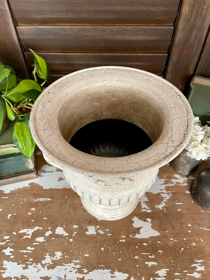 Vintage Refinished Cottage Shabby Chic Loving Cup Urn Potted Plant ...