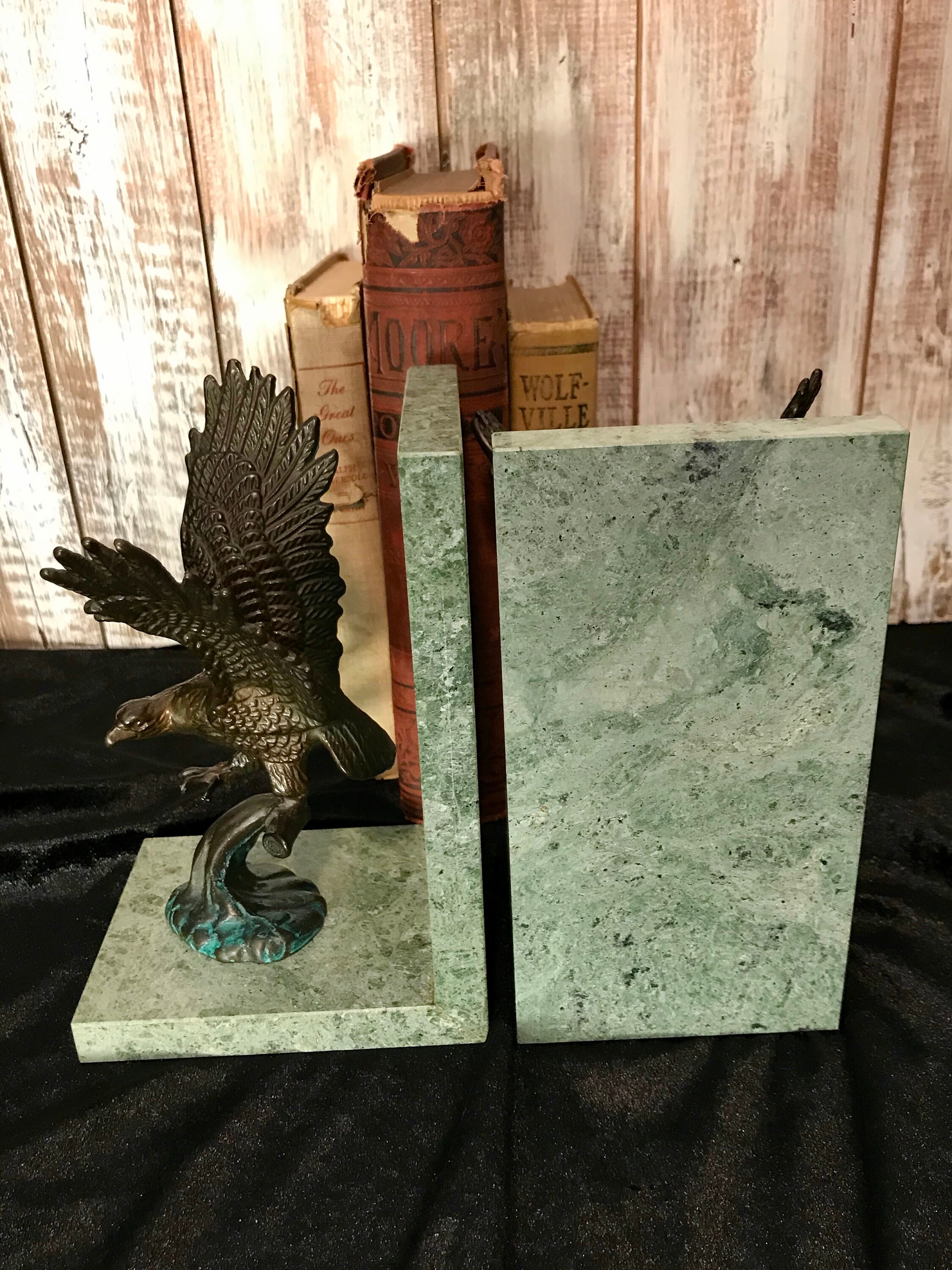 Eagle Bookends on Marble Base Heavy Bronzed American Eagle | Etsy