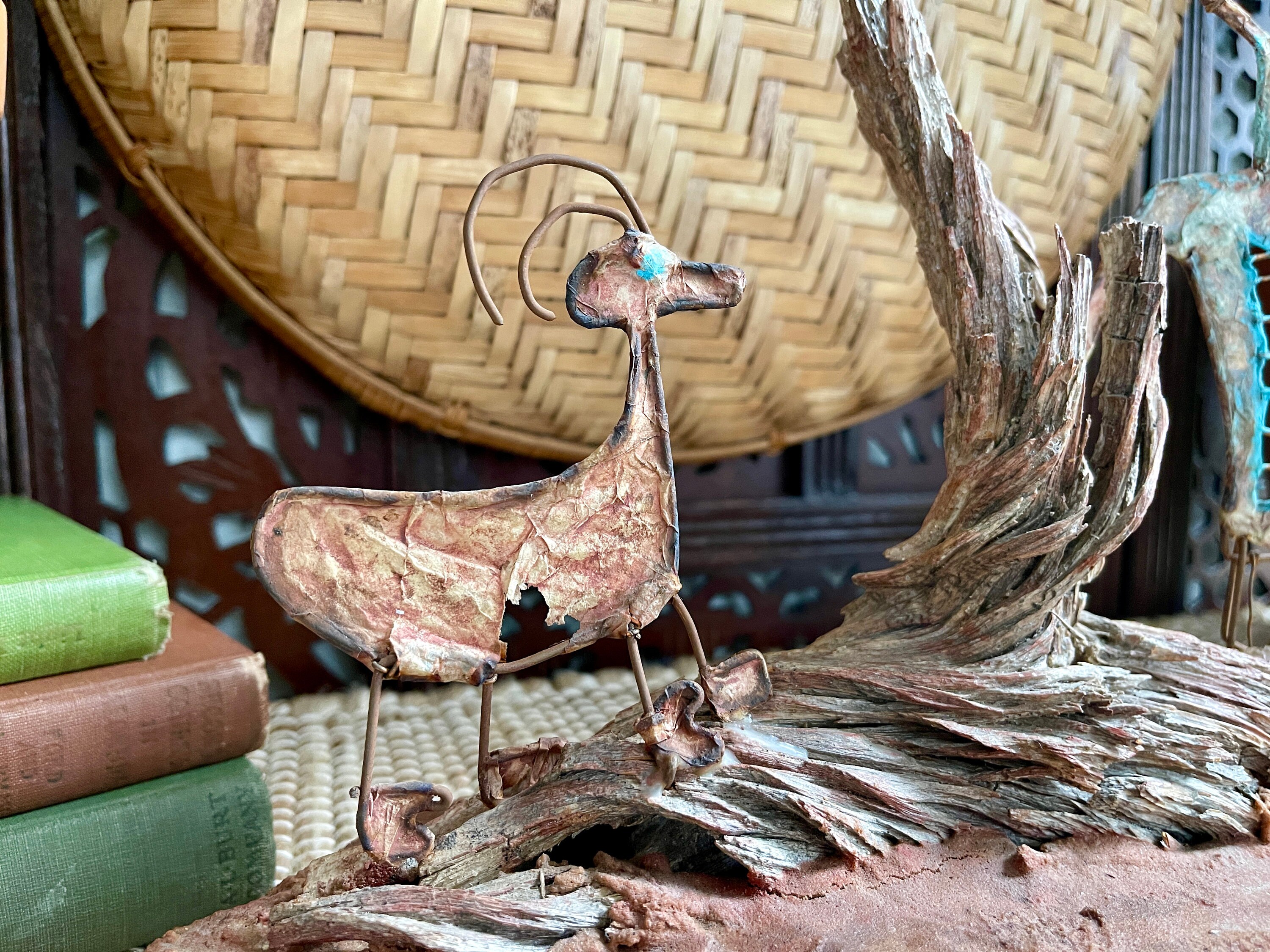 Vintage Signed Jodi Mcintosh Copper Wire & Papier Mache - Etsy