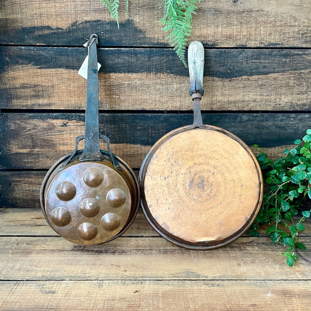 Set 2 Copper Pans, HAKART Turkish Handmade Copper Escargot or Egg ...