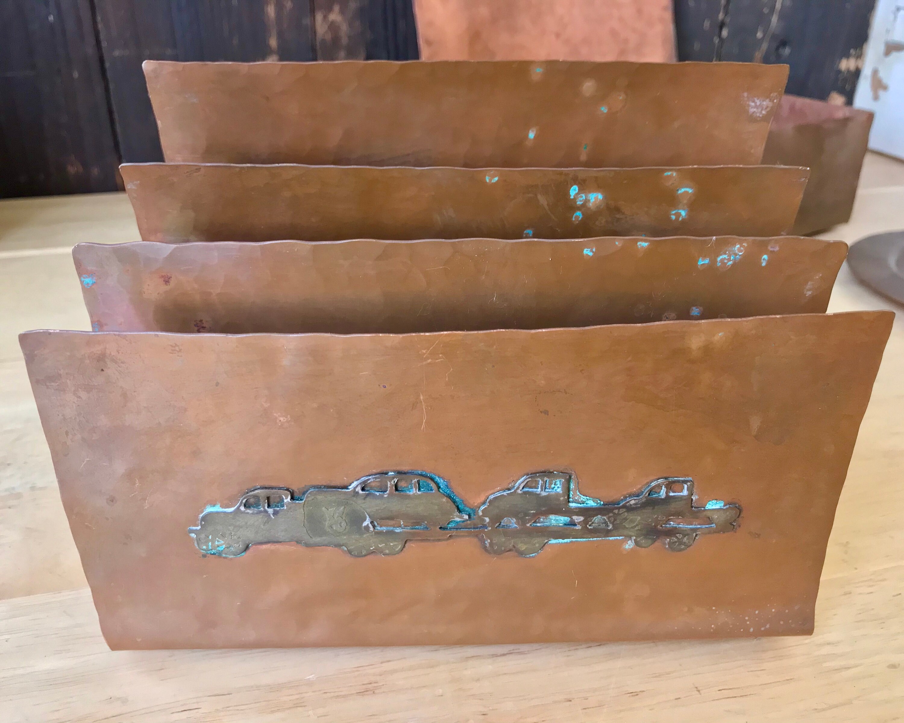 Rustic Arts and Crafts Copper Desk Set Primitive Hand - Etsy