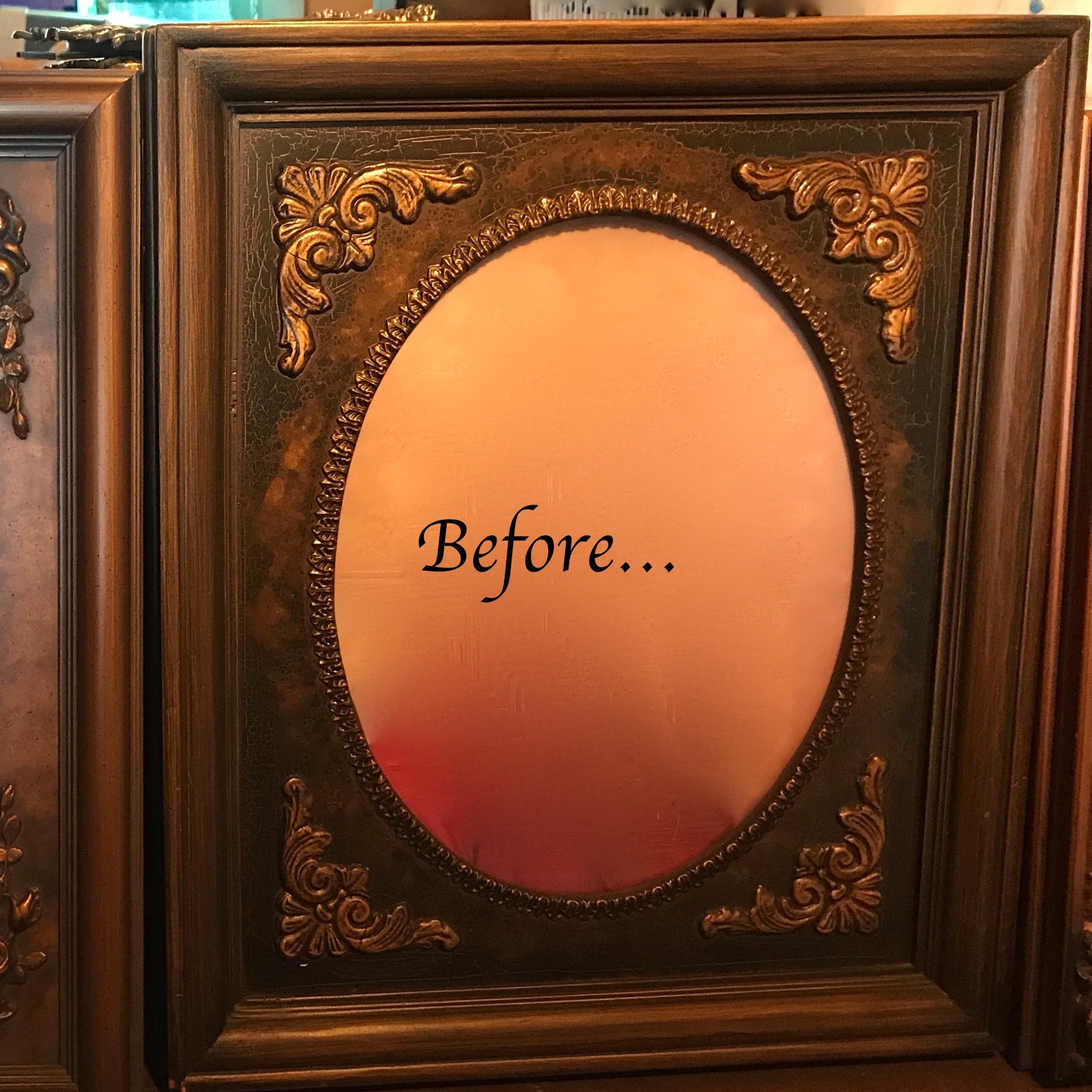 White Wall Frame 20 X 17 Crackle Distressed Painted Wall Etsy