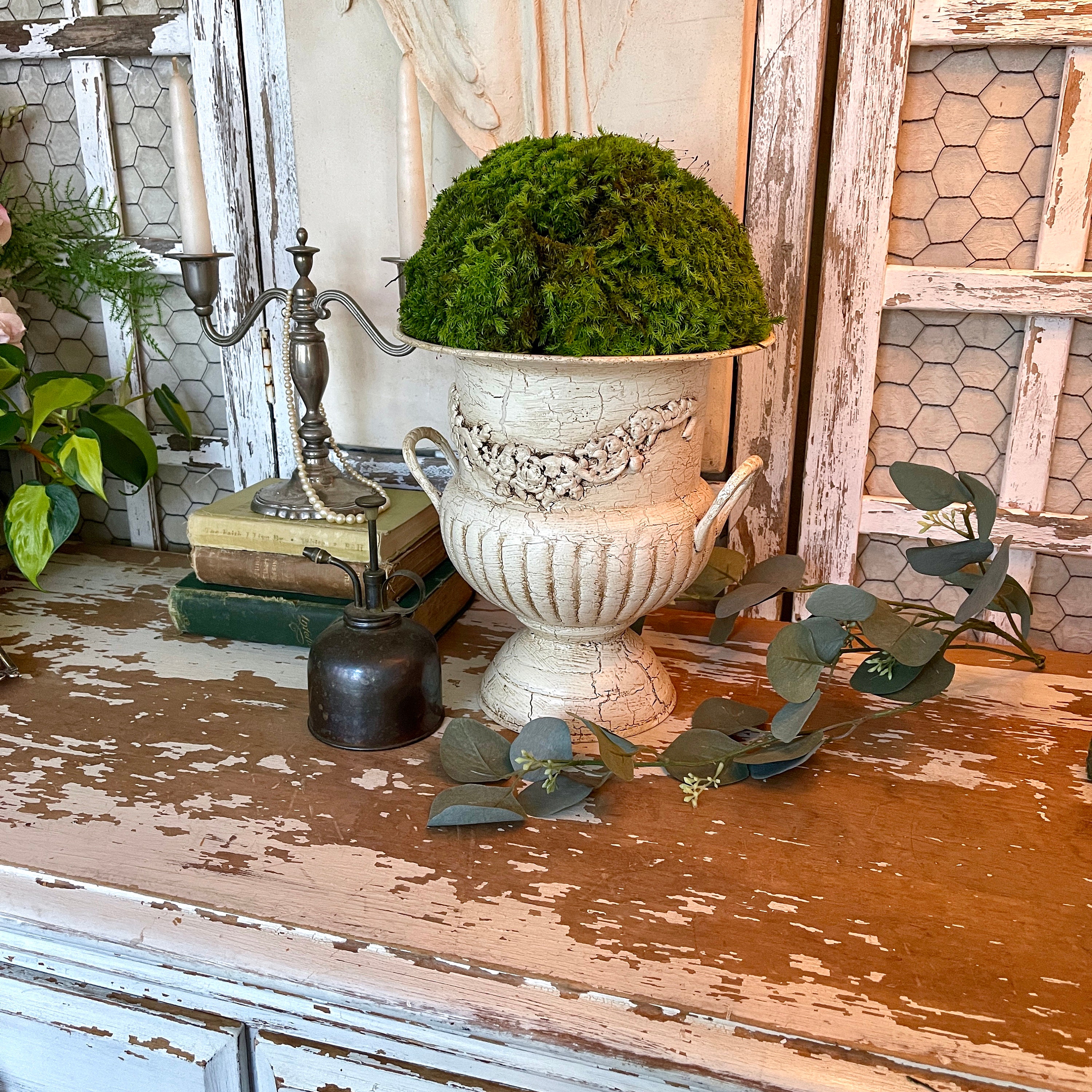 Vintage Refinished Cottage Shabby Chic Loving Cup Urn Potted Plant ...
